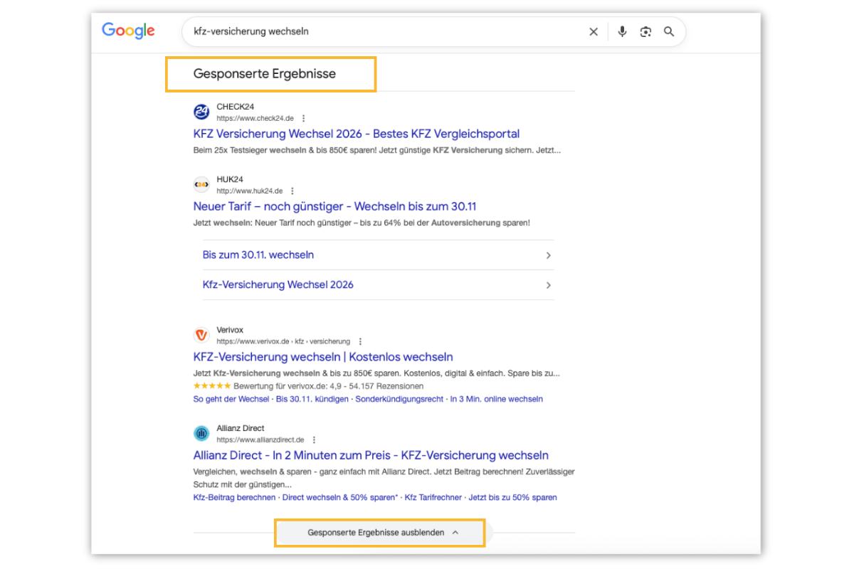 Google führt neues Anzeigen-Label ein: „Gesponsert“-Kennzeichnung für ...